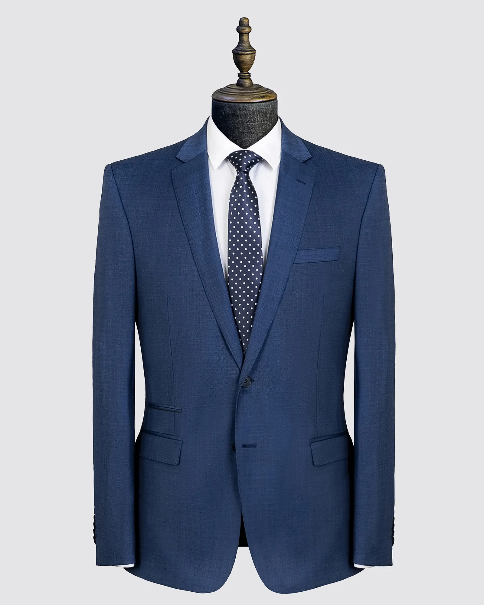 GIBS Blue Lounge Suit – Black Jacket Suiting