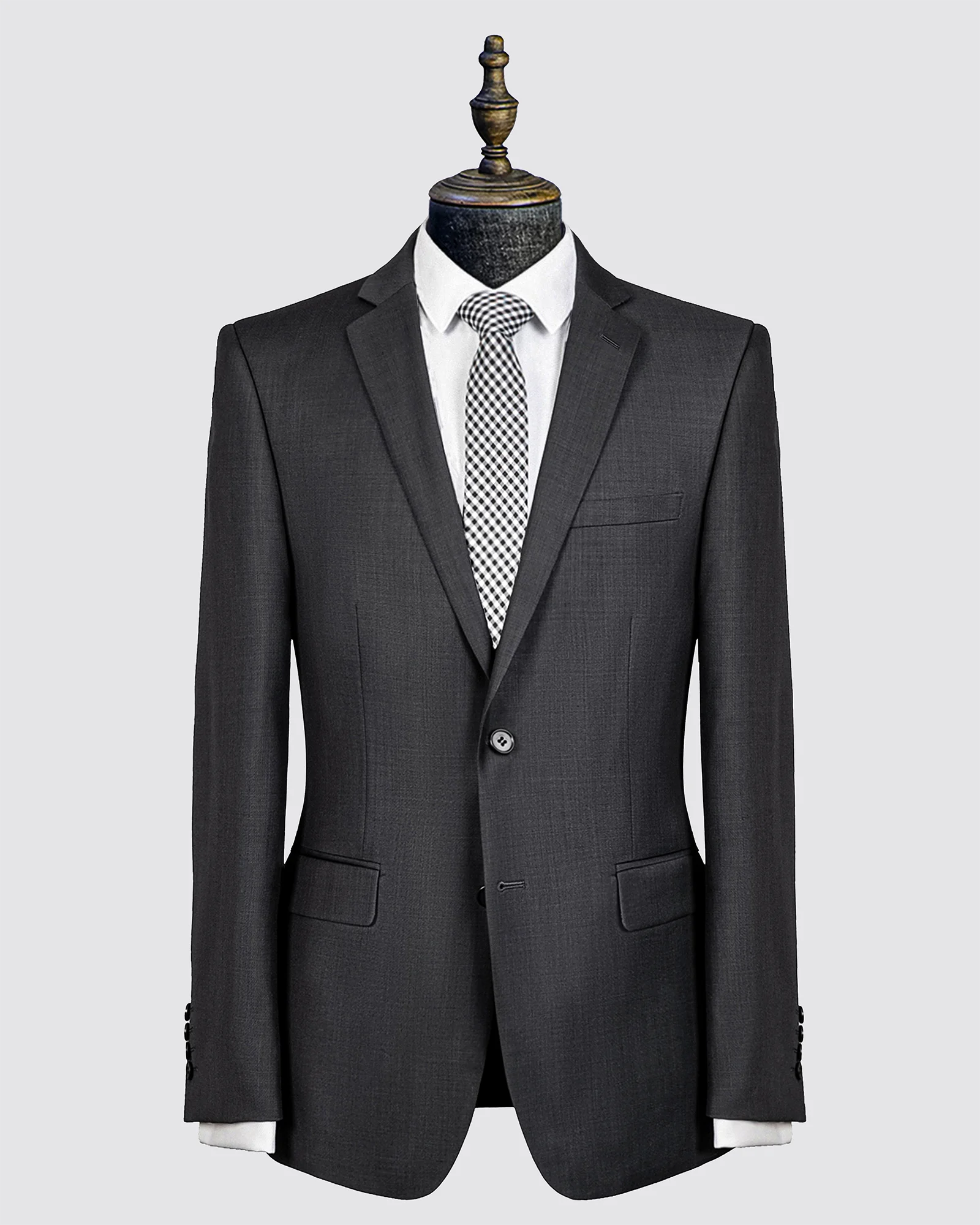 New England Jet Charcoal Lounge Suit – Black Jacket Suiting